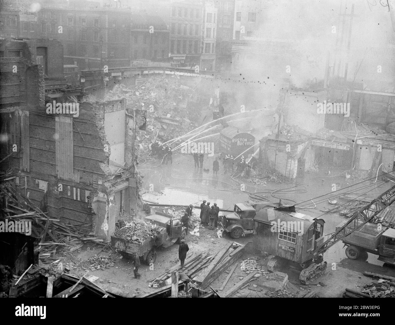 A fierce fire at the demolished building in Tottenham Court Road ...