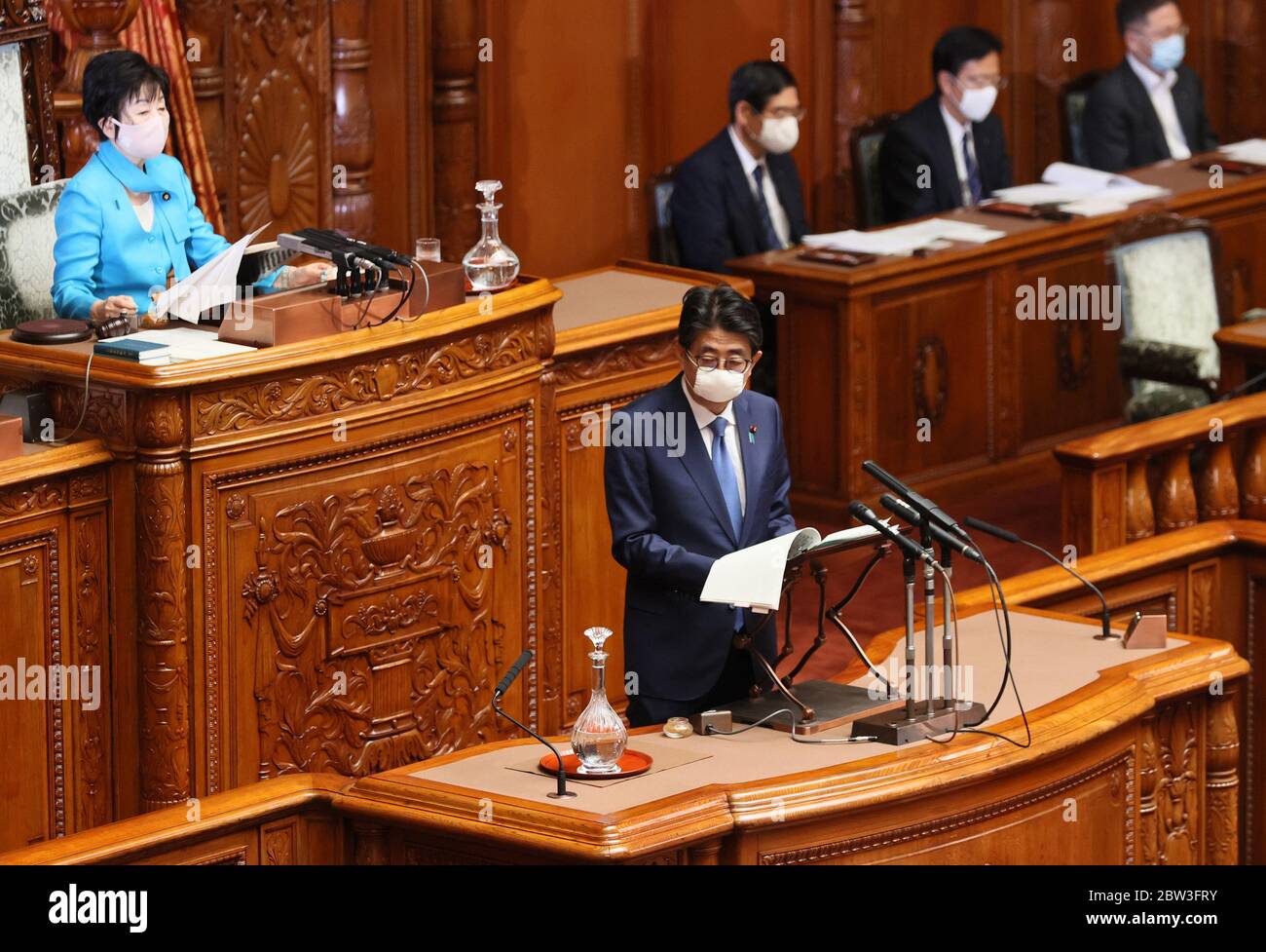 Tokyo, Japan. 29th May, 2020. Japanese Prime Minister Shinzo Abe ...