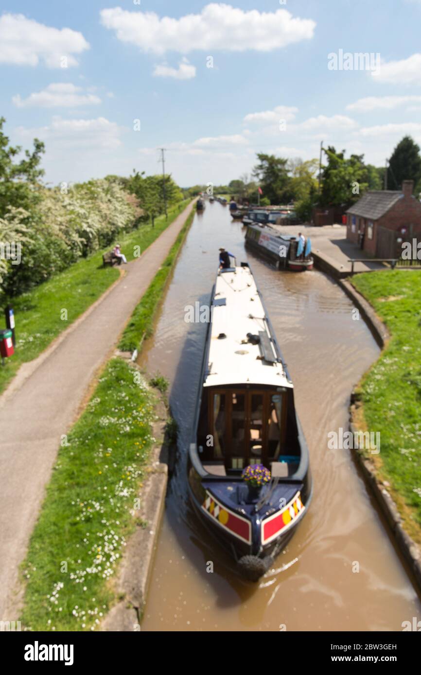 Shropshire Union Canal, Cheshire, England. Picturesque view of a canal ...