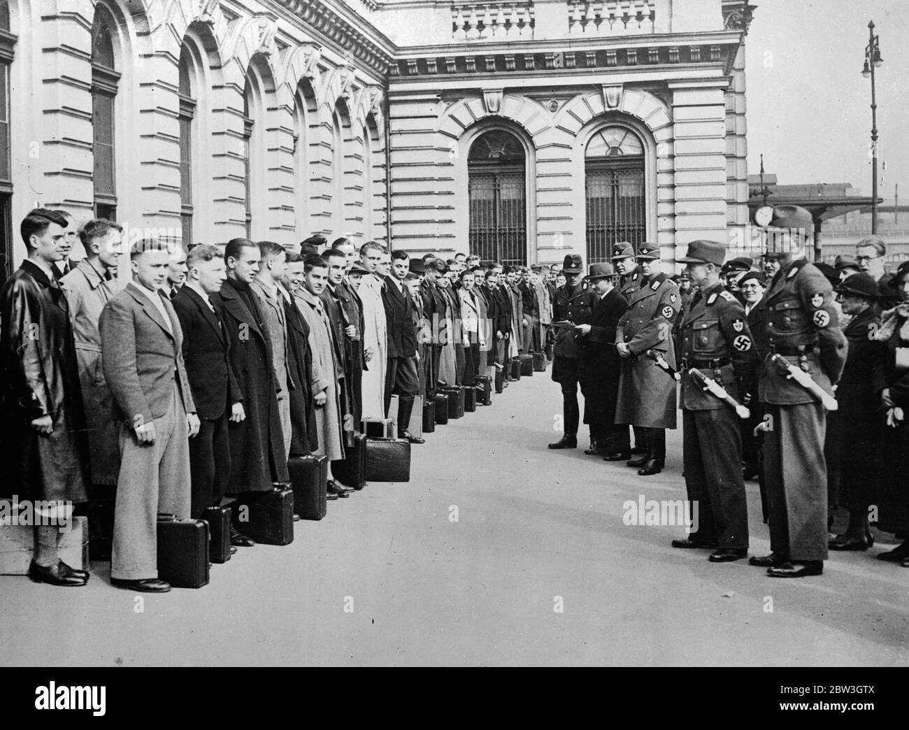Germany calls up more labour service recruits . A party of Labour ...