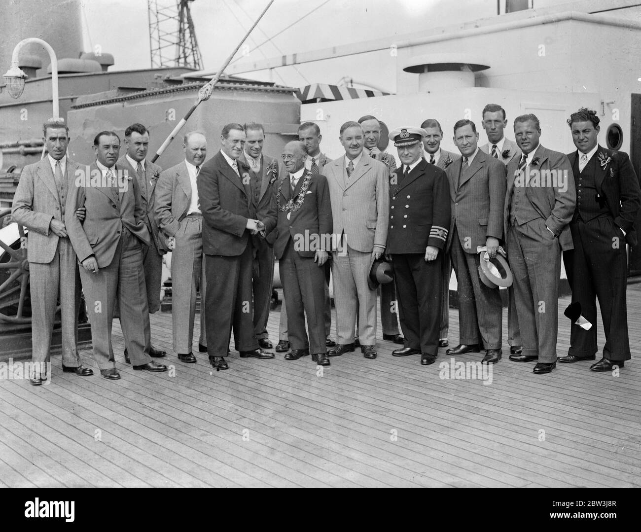 Captain A Rothwell of Empress of Australia ( in uniform ) at ...