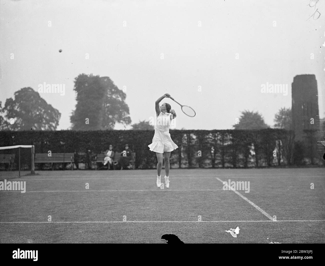 Dorothy Round practises at Wimbledon for opening of Tournament . Well ...