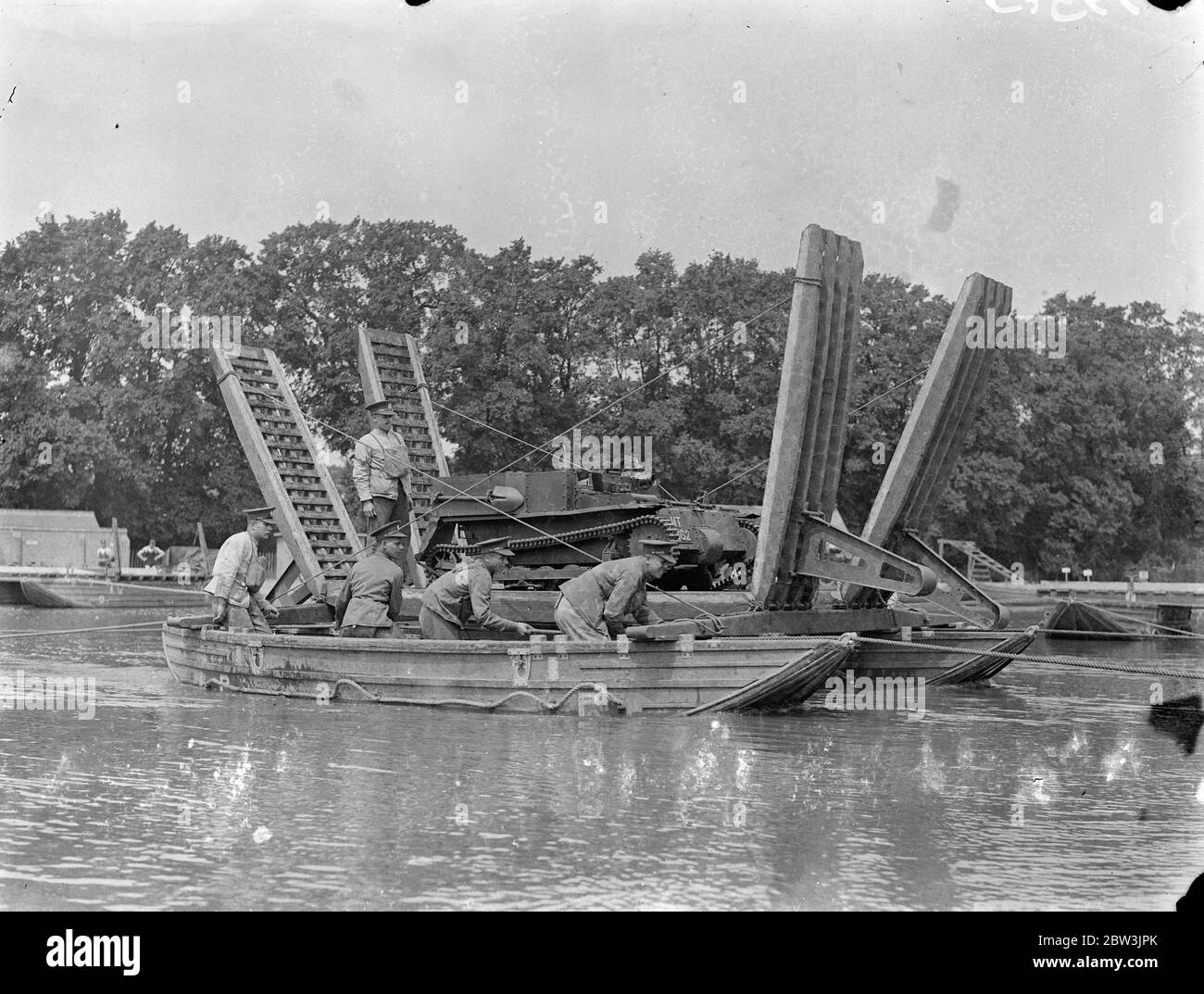 Transporting Army Vehicle On A Folding Boat At Royal Engineers ...
