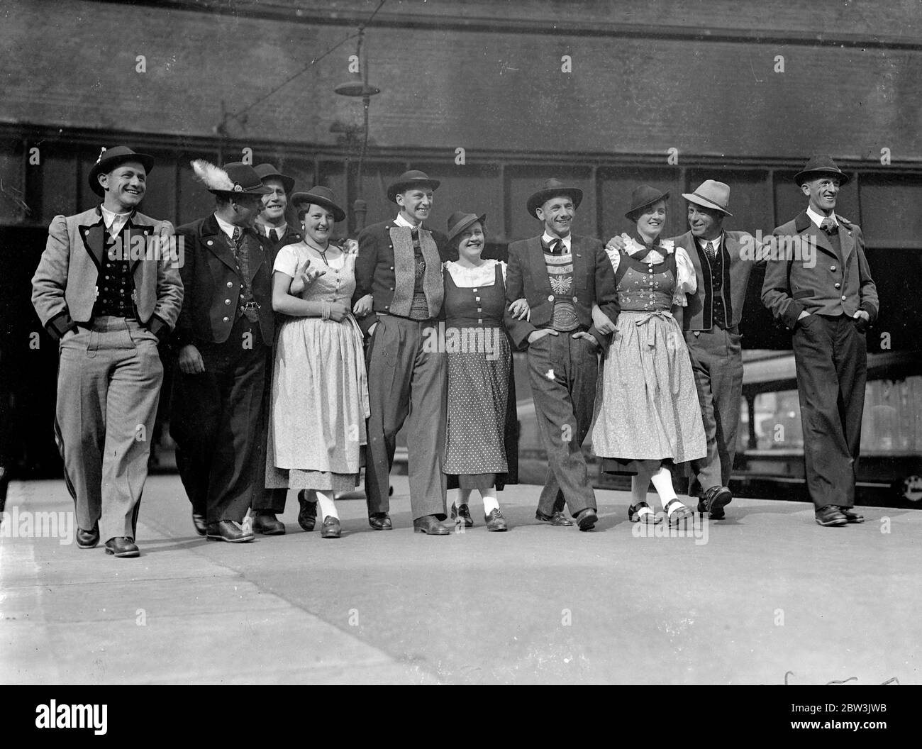Peasant girls who delighted the king at Kitzbuhal arrive in London ...
