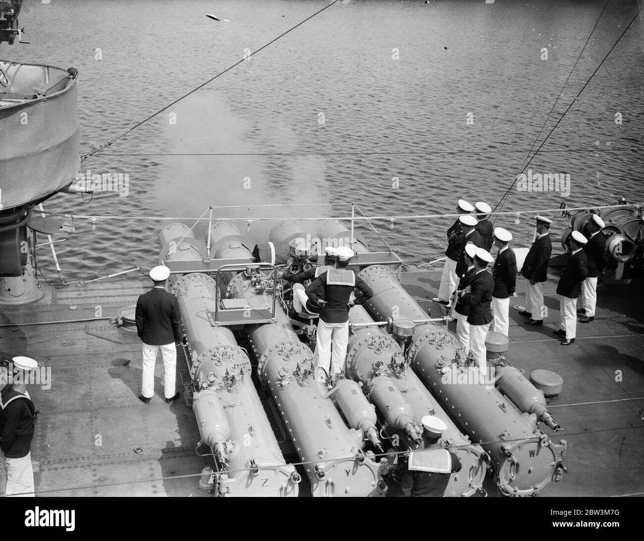 Torpedo firing for visitors to Portsmouth . Rehearsals aboard HMS Fury ...