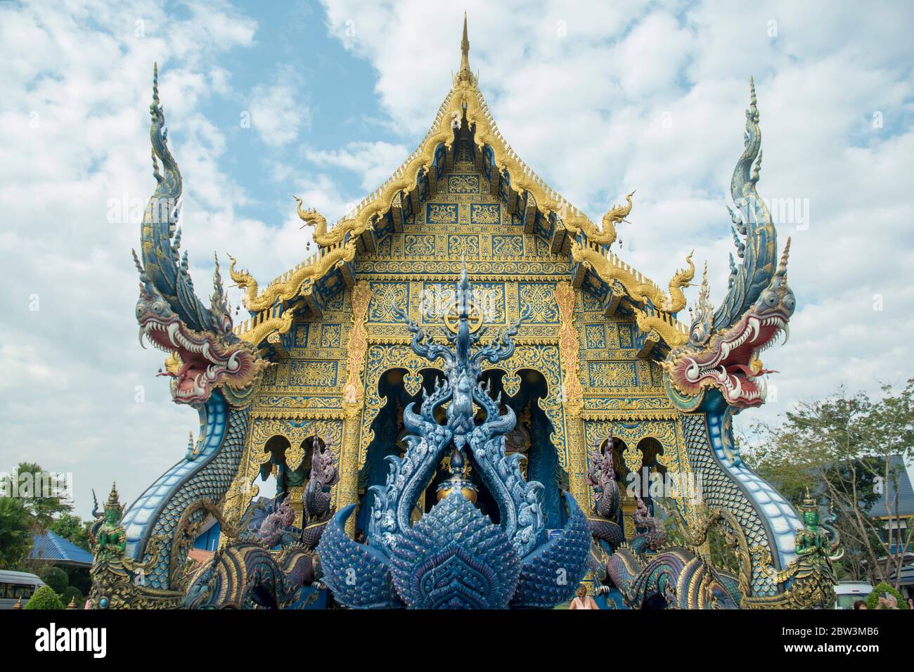 the Blue Temple or Wat Rong Suea Ten in the city of Chiang Rai in North Thailand. Thailand ...