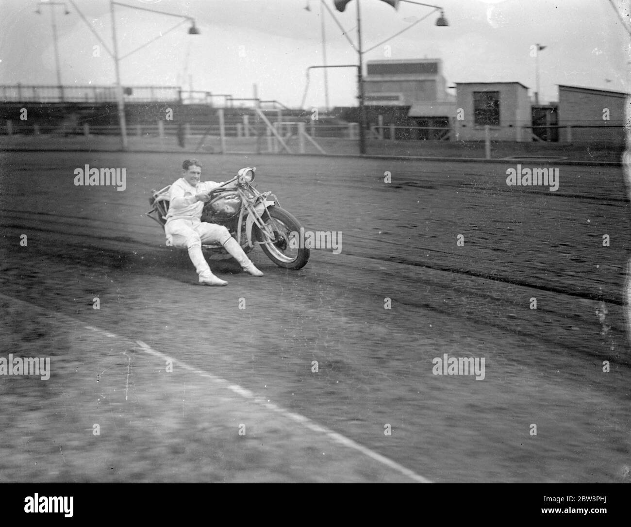 He ' s above ordinary motor cycling ! A breath taking display of ...