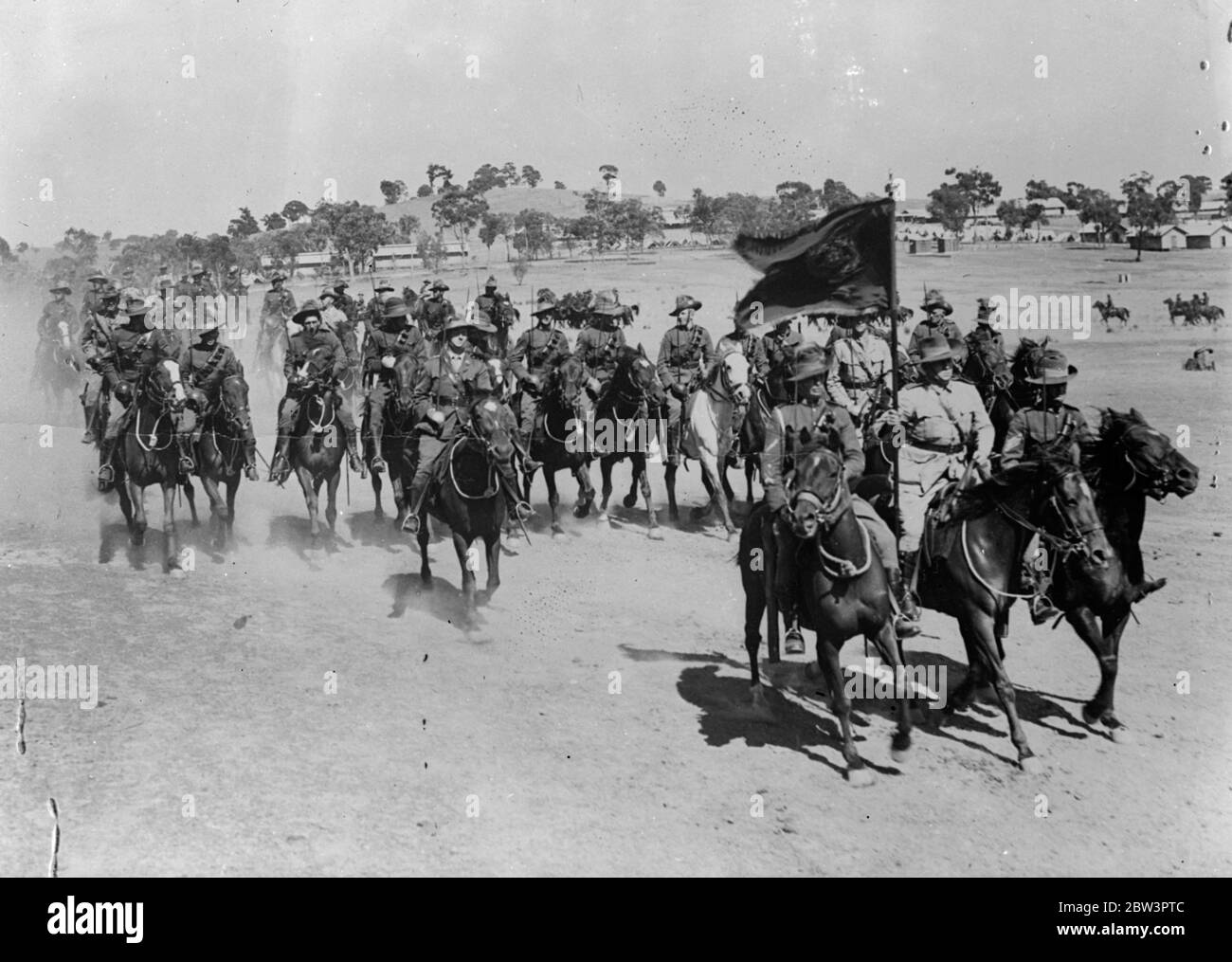 New colours presented to Victorian mounted rifles . On the sun baked ...