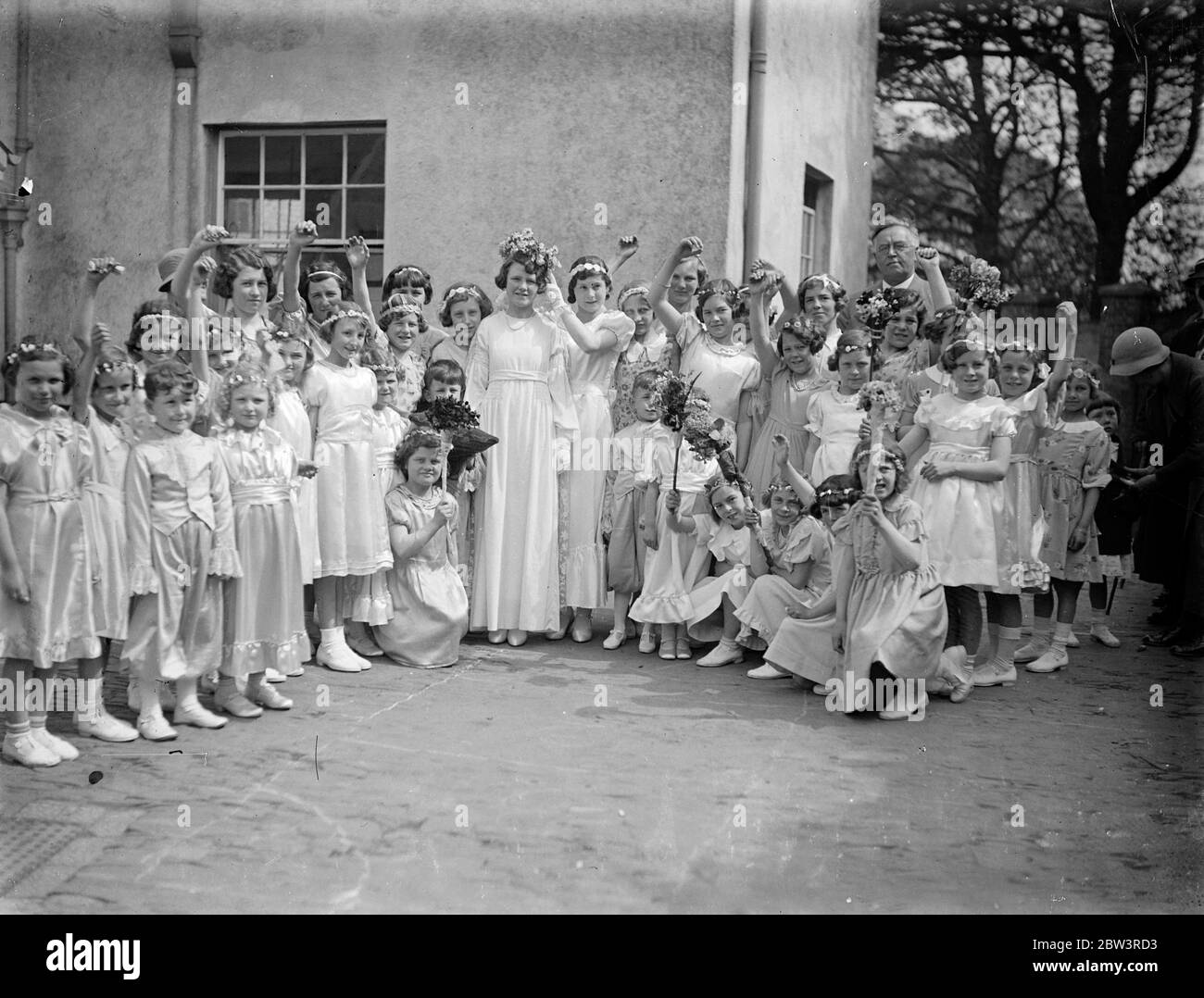 May Queen crowned in a Bedfordshire village . After a procession ...