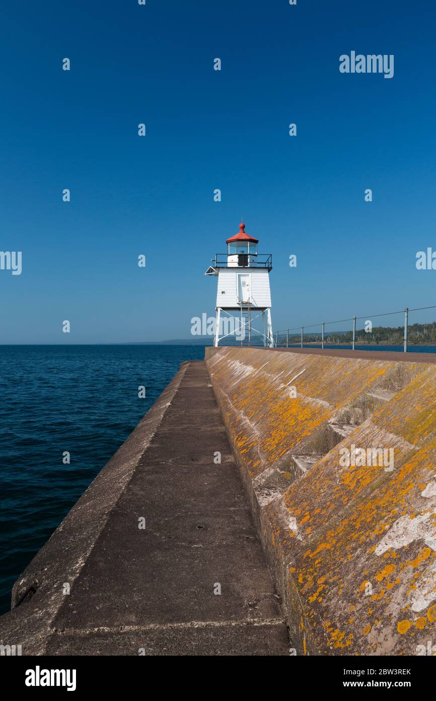 Two Harbors Breakwater Lighthouse On Lake Superior Stock Photo - Alamy