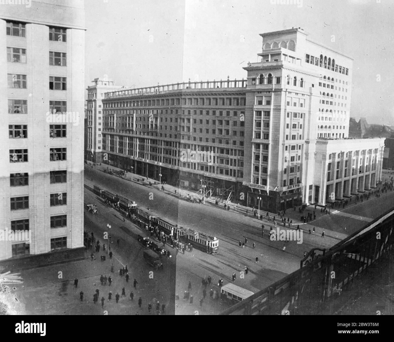 The new Grand Hotel almost ready to be opened in Moscow . On left is a ...