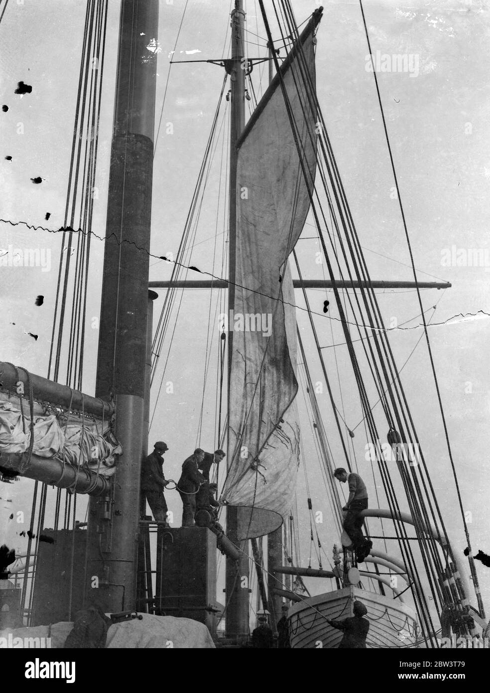 Voyage of adventure for 40 boys about to begin . The four masted ...