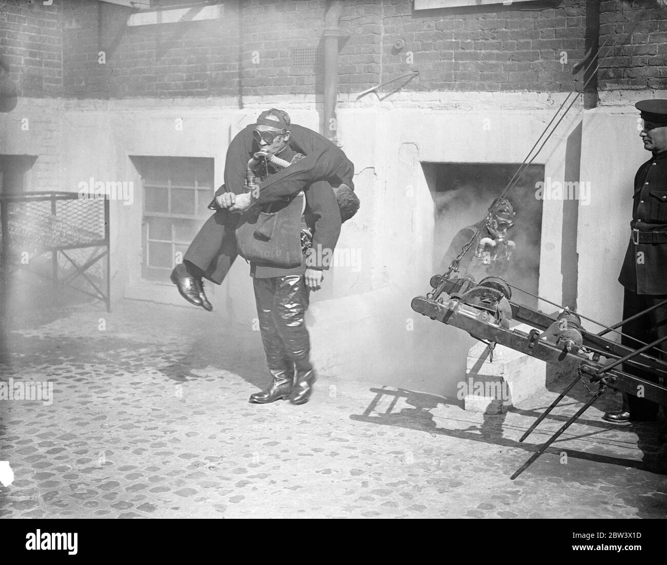 London Fireman Give Rescue Display . A display of rescue work , fire ...