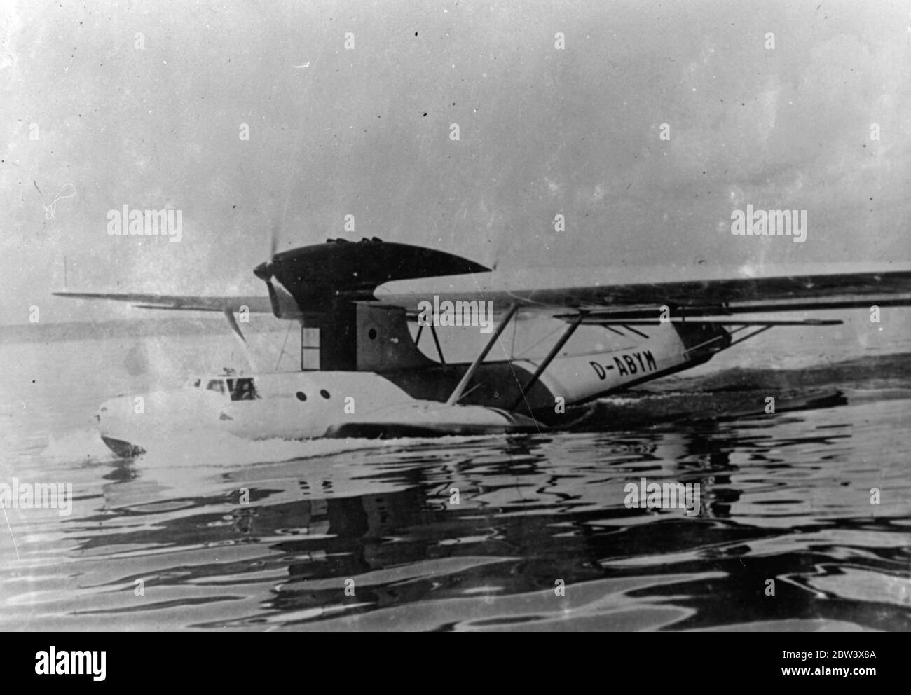 German trans Atlantic flying boat forced down in ocean . Zephyr , the ...