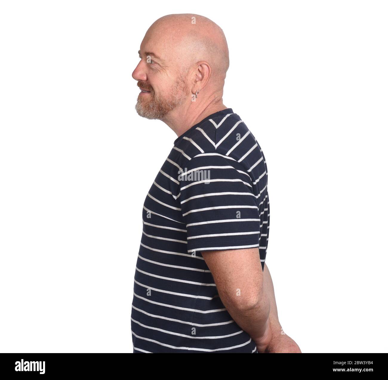portrait of a man side view on white background Stock Photo - Alamy
