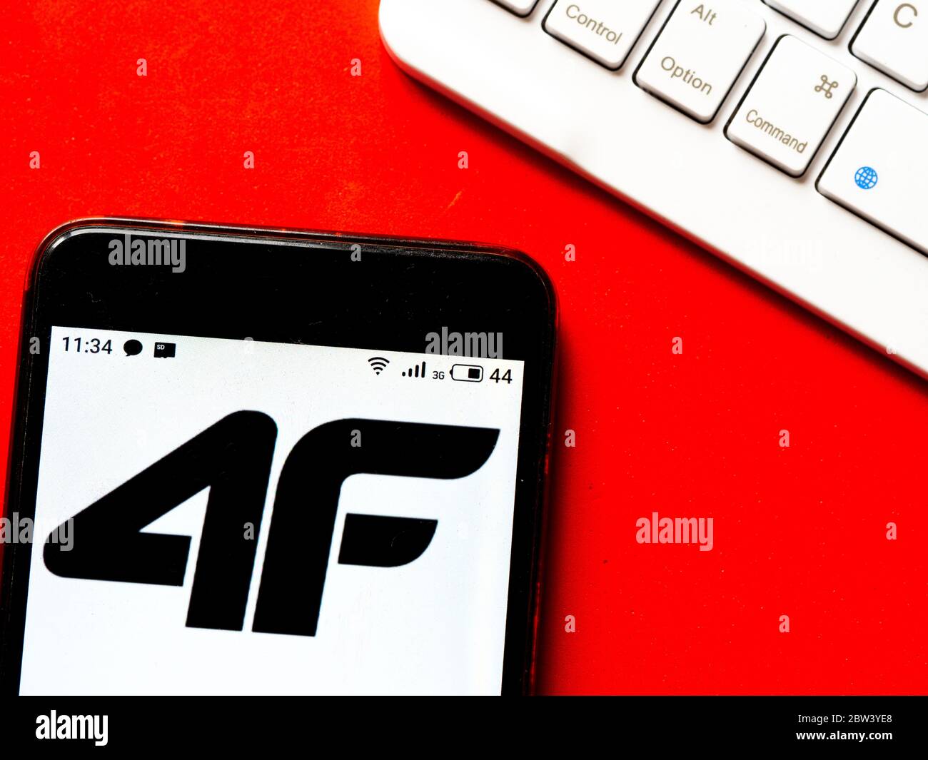 In this photo illustration a 4F logo seen displayed on a smartphone ...