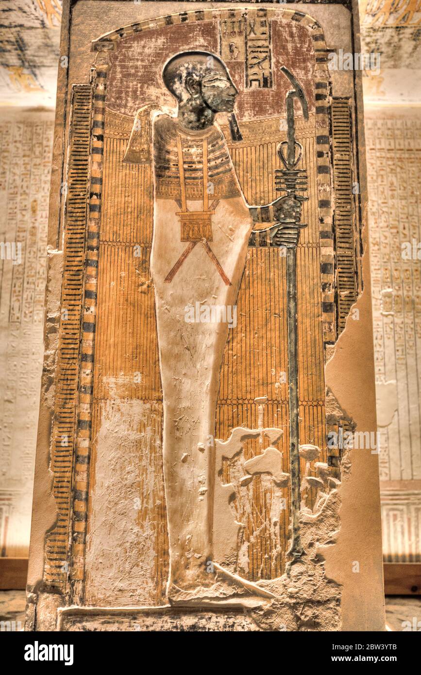 Reliefs on Square Pillar, Tomb of Ramses V & VI, KV9, Valley of the ...