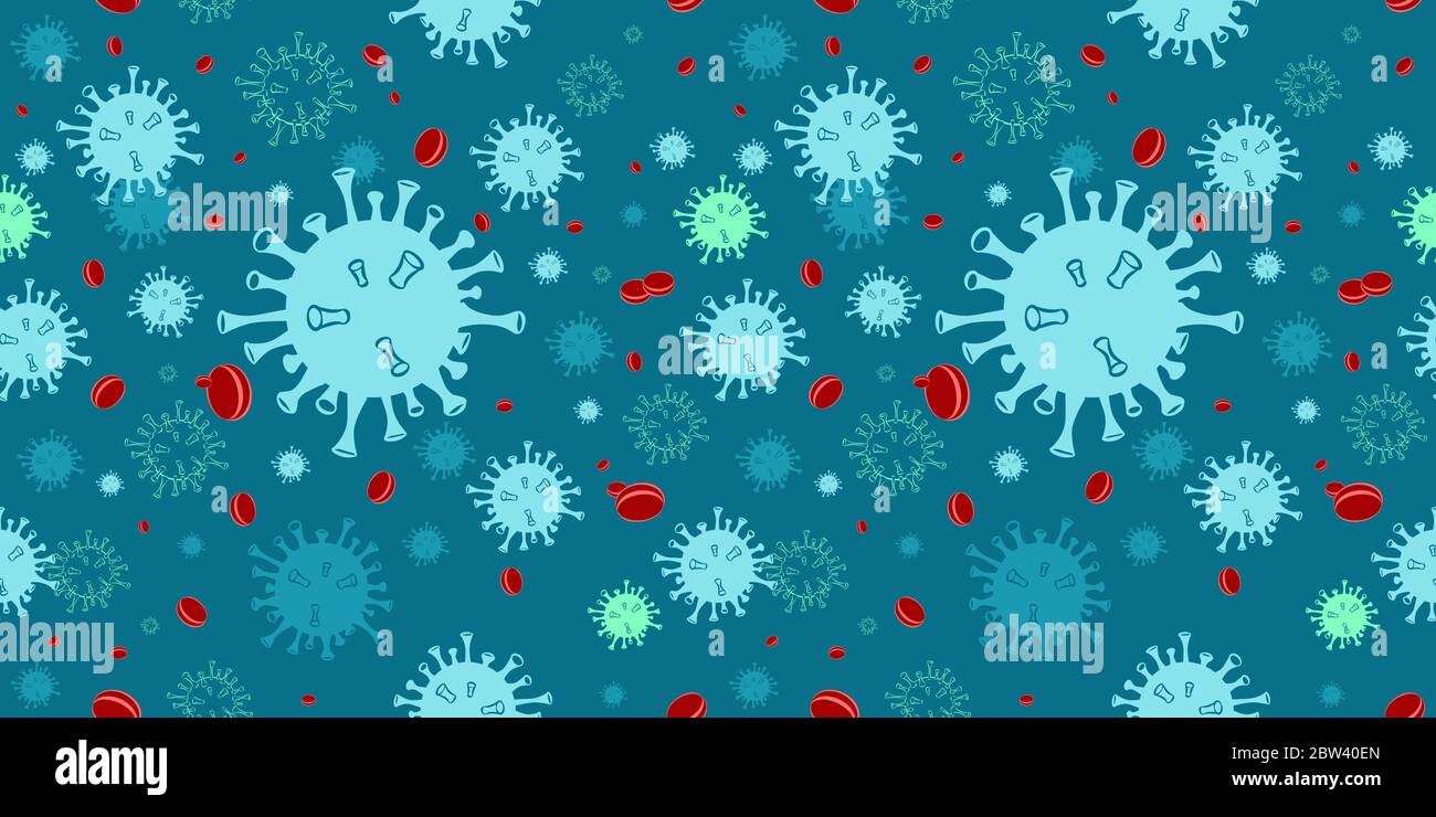 Seamless Pattern of Corona Virus Disease 2019. Covid-19 virus ...