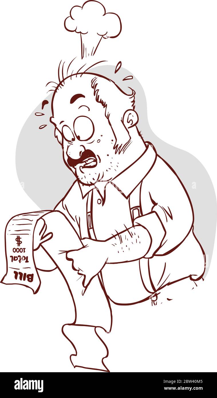 Man holding long bill vector stock illustration Stock Vector Image ...