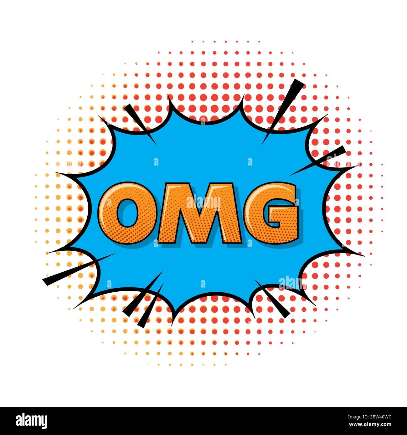 OMG Lettering. Comics Book Background. Colorful Halftone Pattern ...