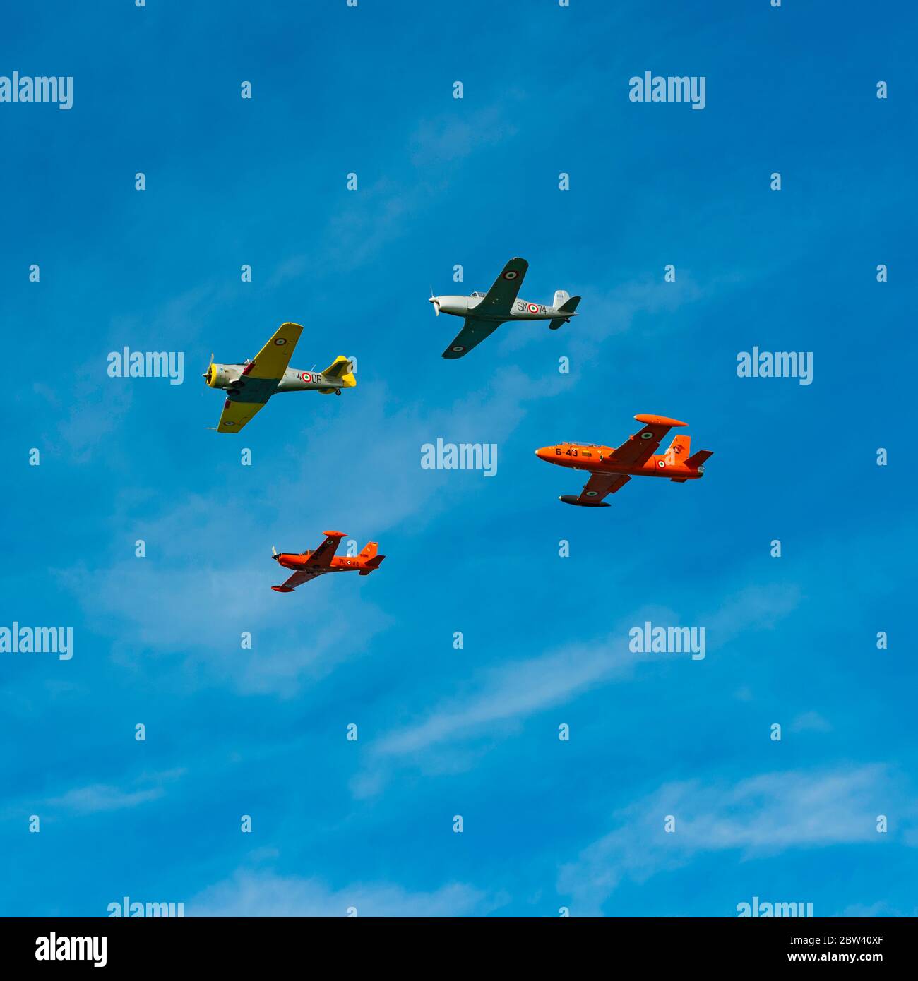 Italian aerobatic team Frecce Tricolori (Tricolor arrows) perform the ...