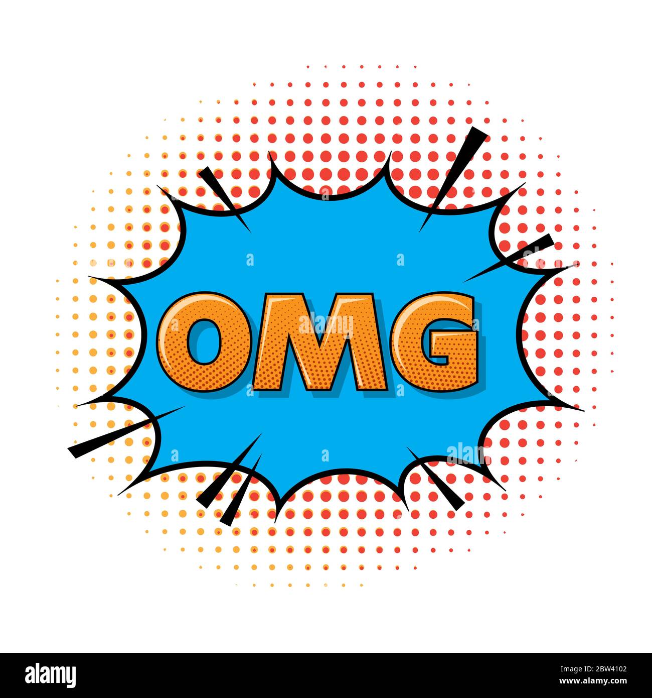 OMG Lettering. Comics Book Background. Colorful Halftone Pattern ...