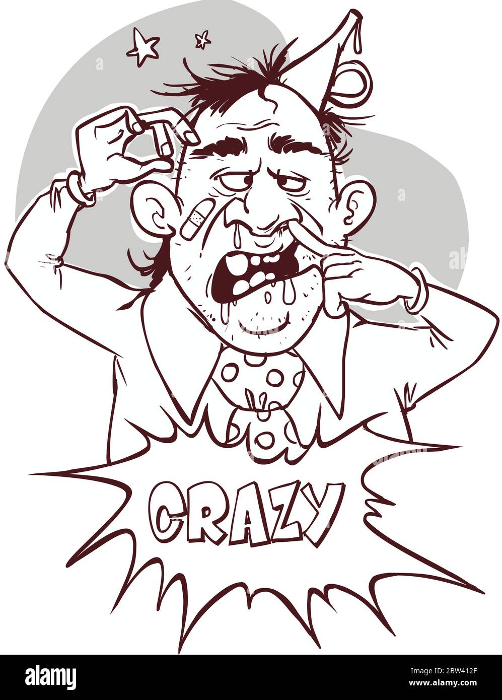 A crazy person in vector stock illustration Stock Vector Image & Art ...