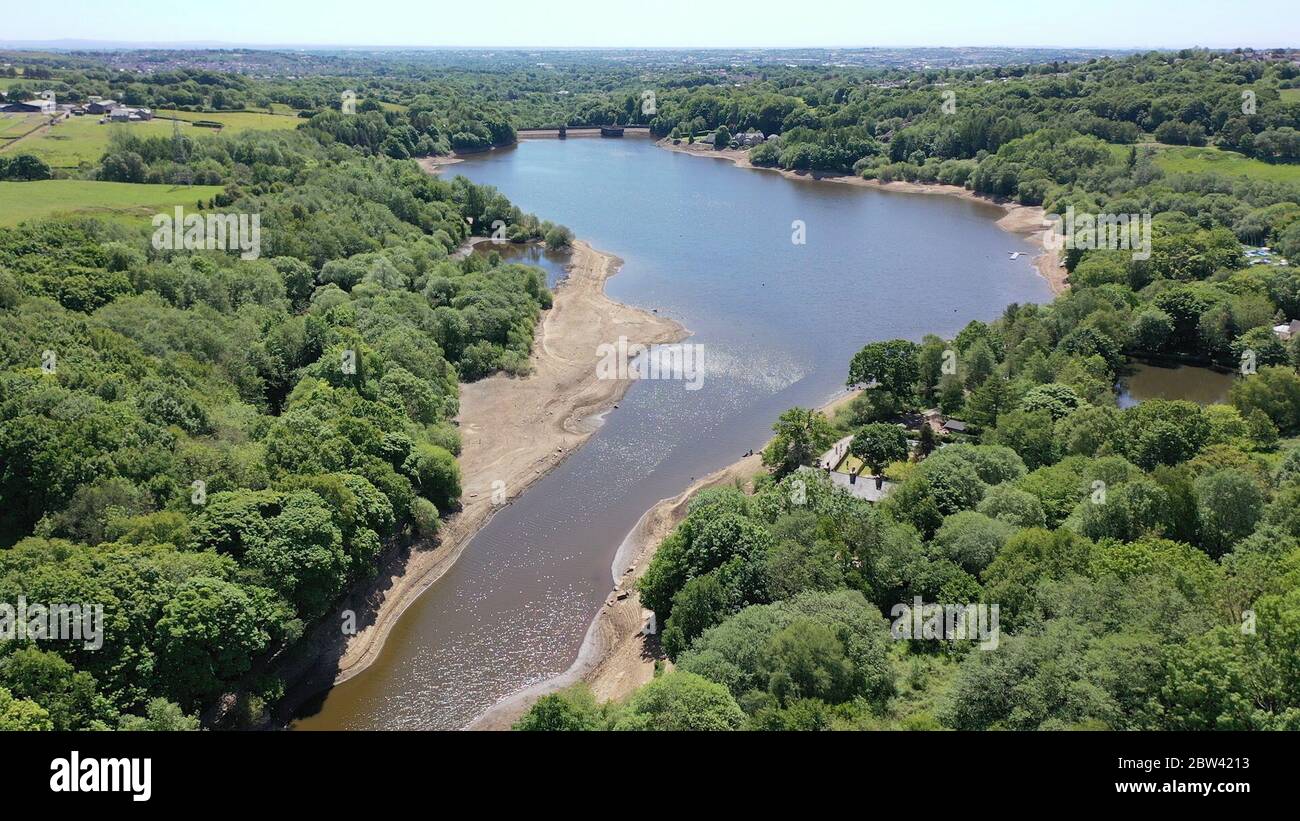 Aerial view of jumbles reservoir in north west england hi-res stock ...