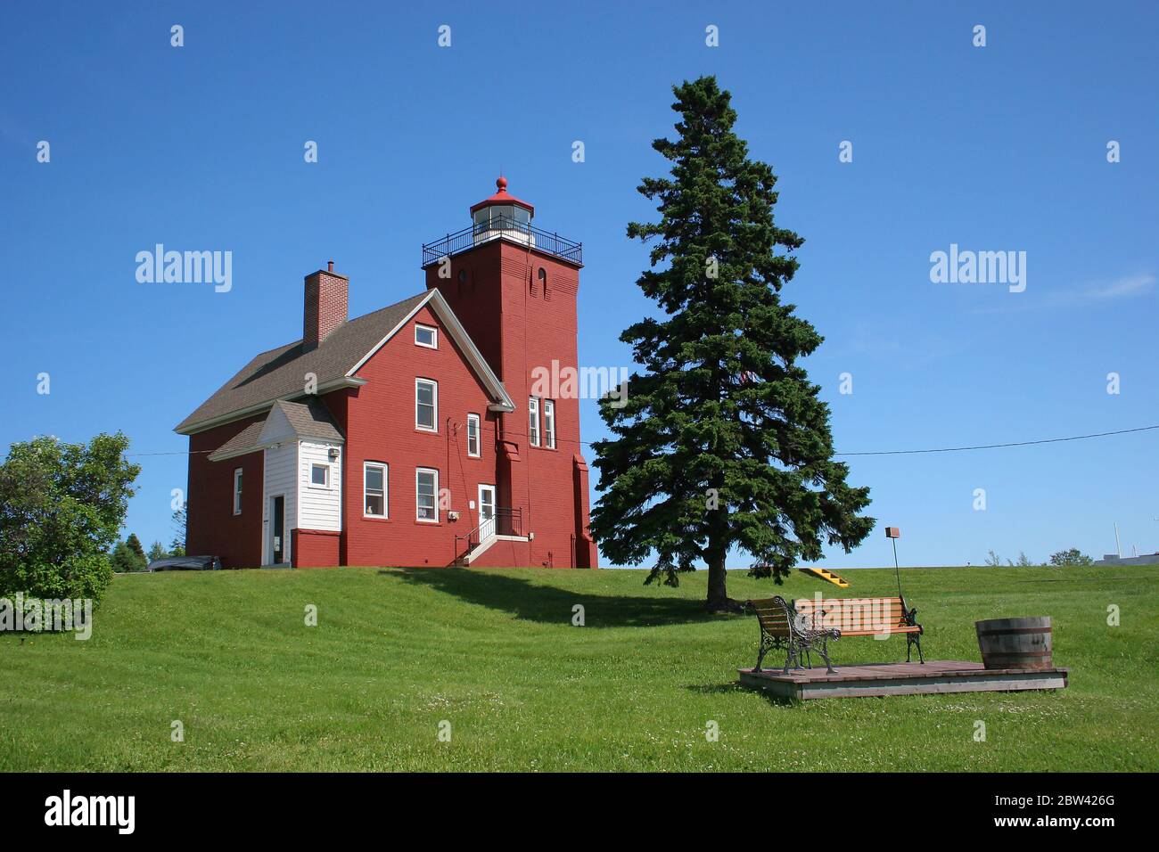 Two Harbors Lighthouse Along Lake Superior Stock Photo - Alamy