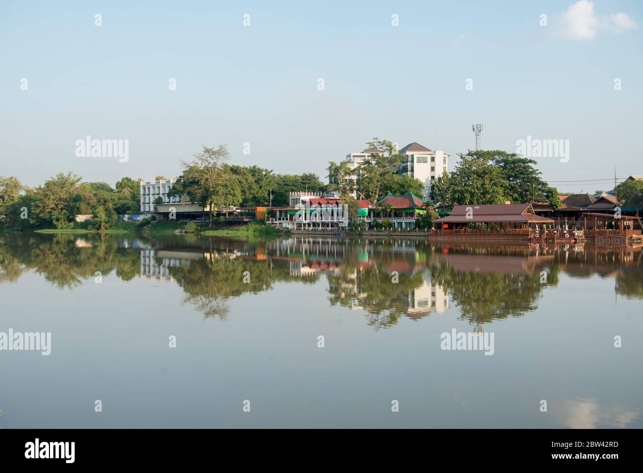 the Landscape at the Mae Nam Kok River in the city of Chiang Rai in ...