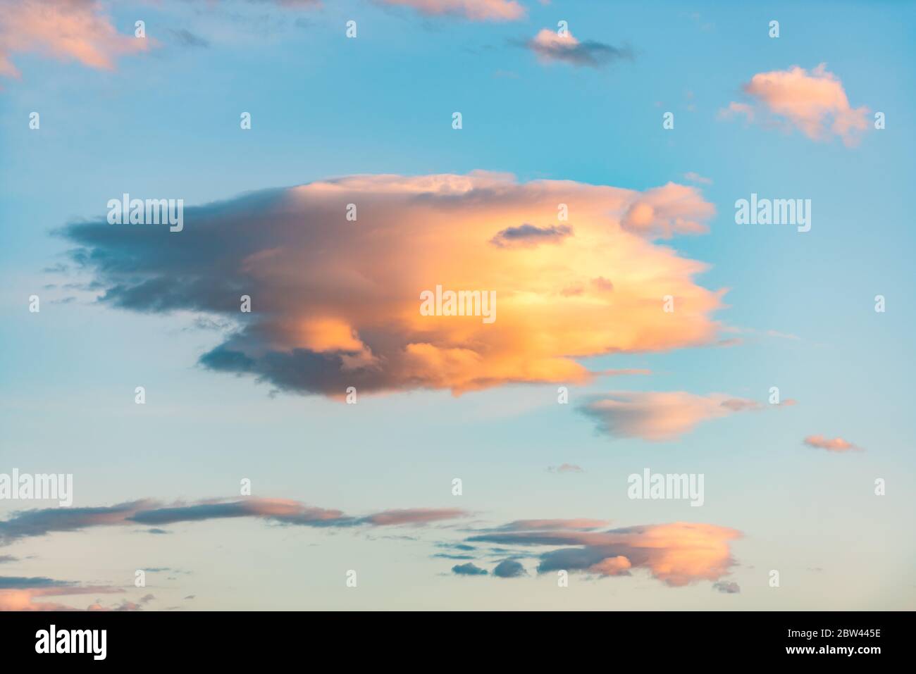 Sunset clouds orange and pastel color Stock Photo - Alamy