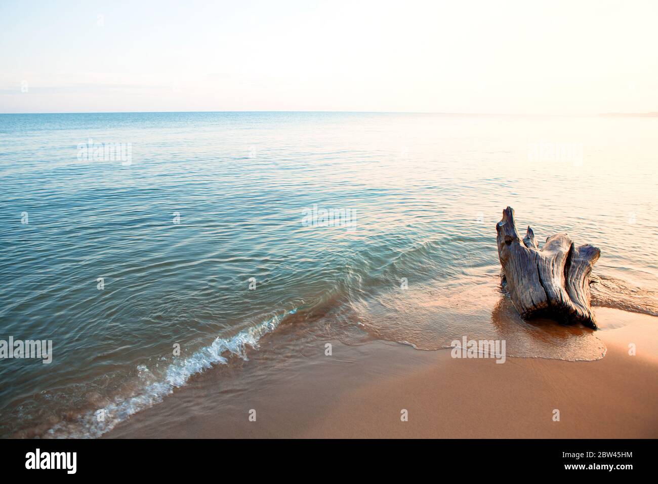 The Fresh Blue Water of the Lake Washing Up on the Shore of the Beach ...