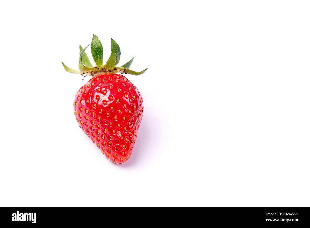 One strawberry berry isolated on white background Stock Photo - Alamy