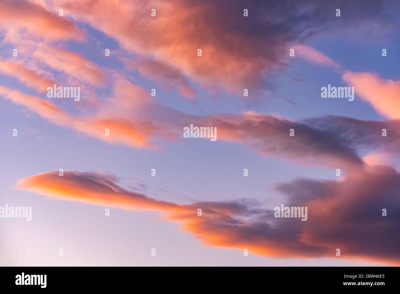 Sunset clouds orange and pastel color Stock Photo - Alamy