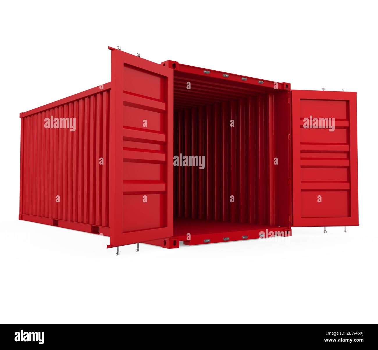 Open Shipping Container Isolated Stock Photo - Alamy