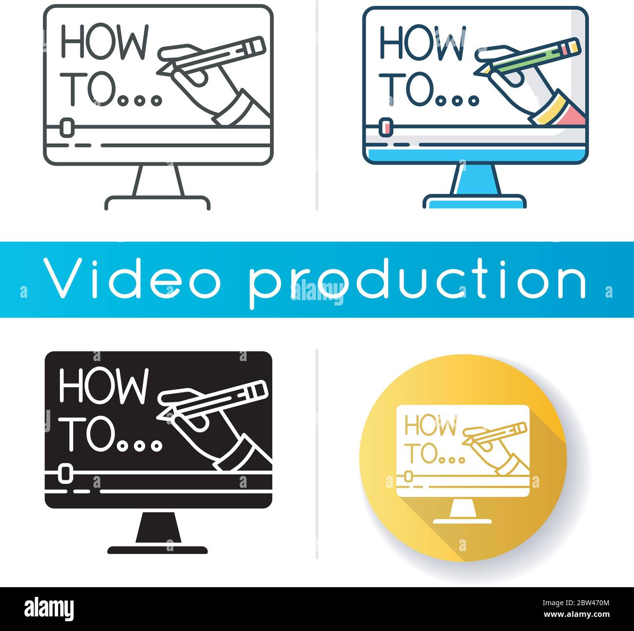 Explainer video icon Stock Vector Image & Art - Alamy