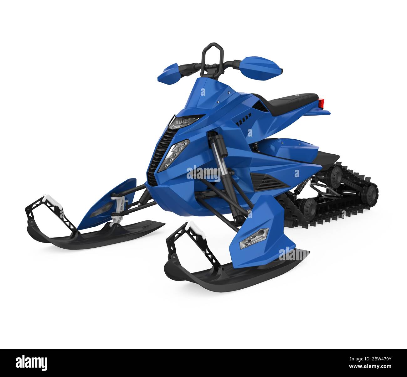 Blue Snowmobile Isolated Stock Photo - Alamy
