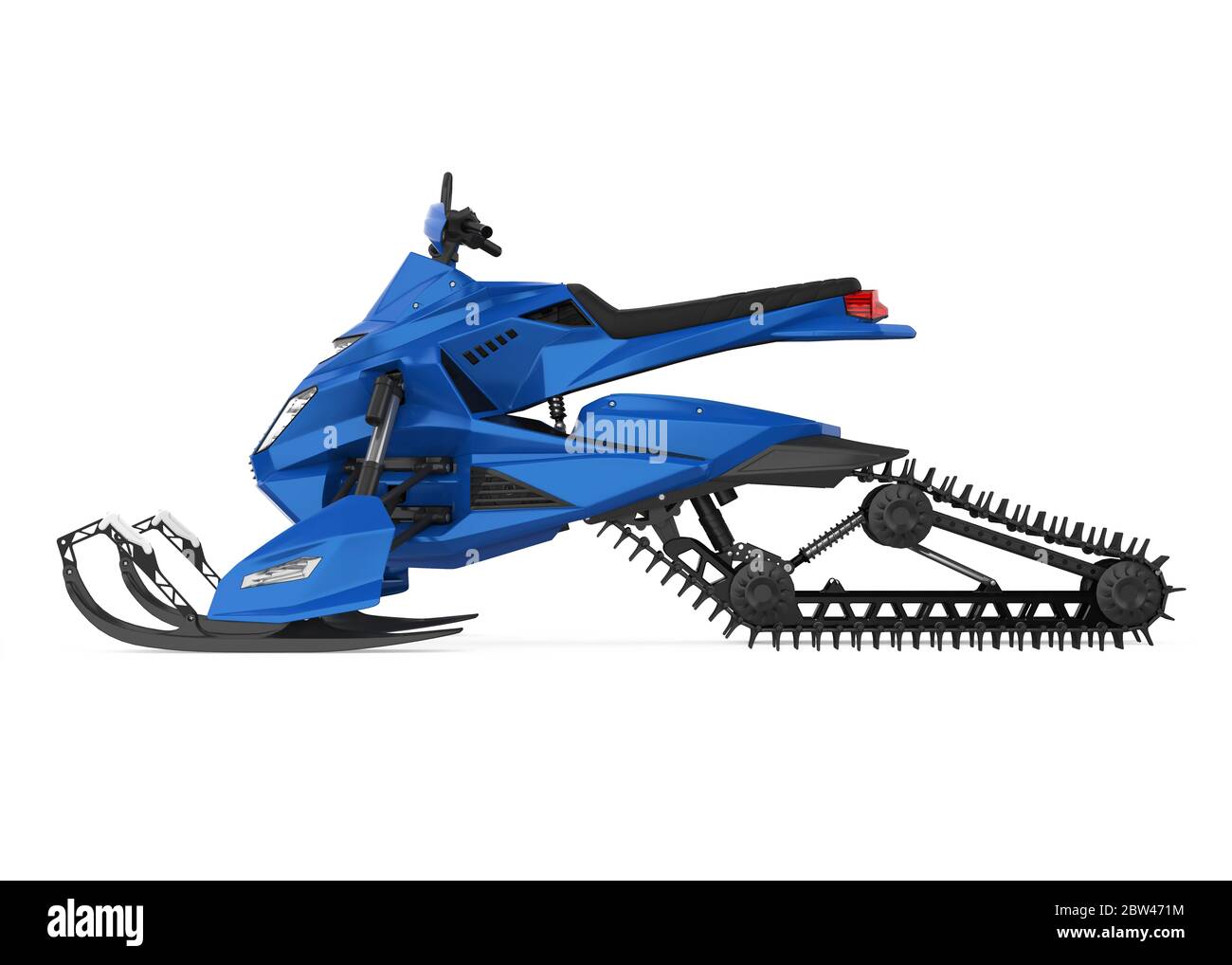 Blue Snowmobile Isolated Stock Photo - Alamy