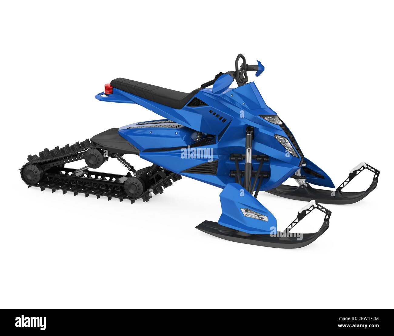 Blue Snowmobile Isolated Stock Photo - Alamy
