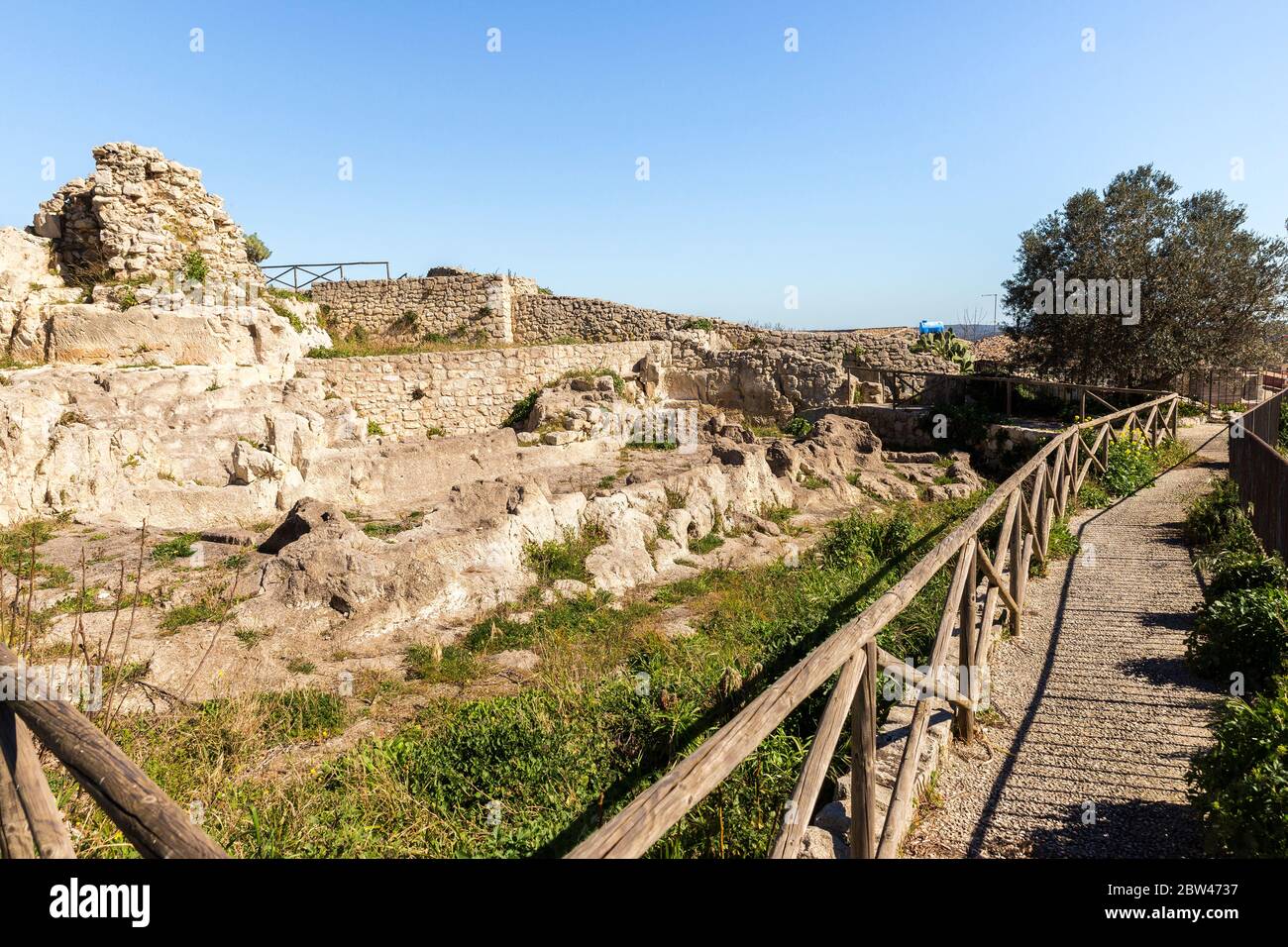 Ancient Ruins of The Medieval Castle in Palazzolo Acreide, Province of ...