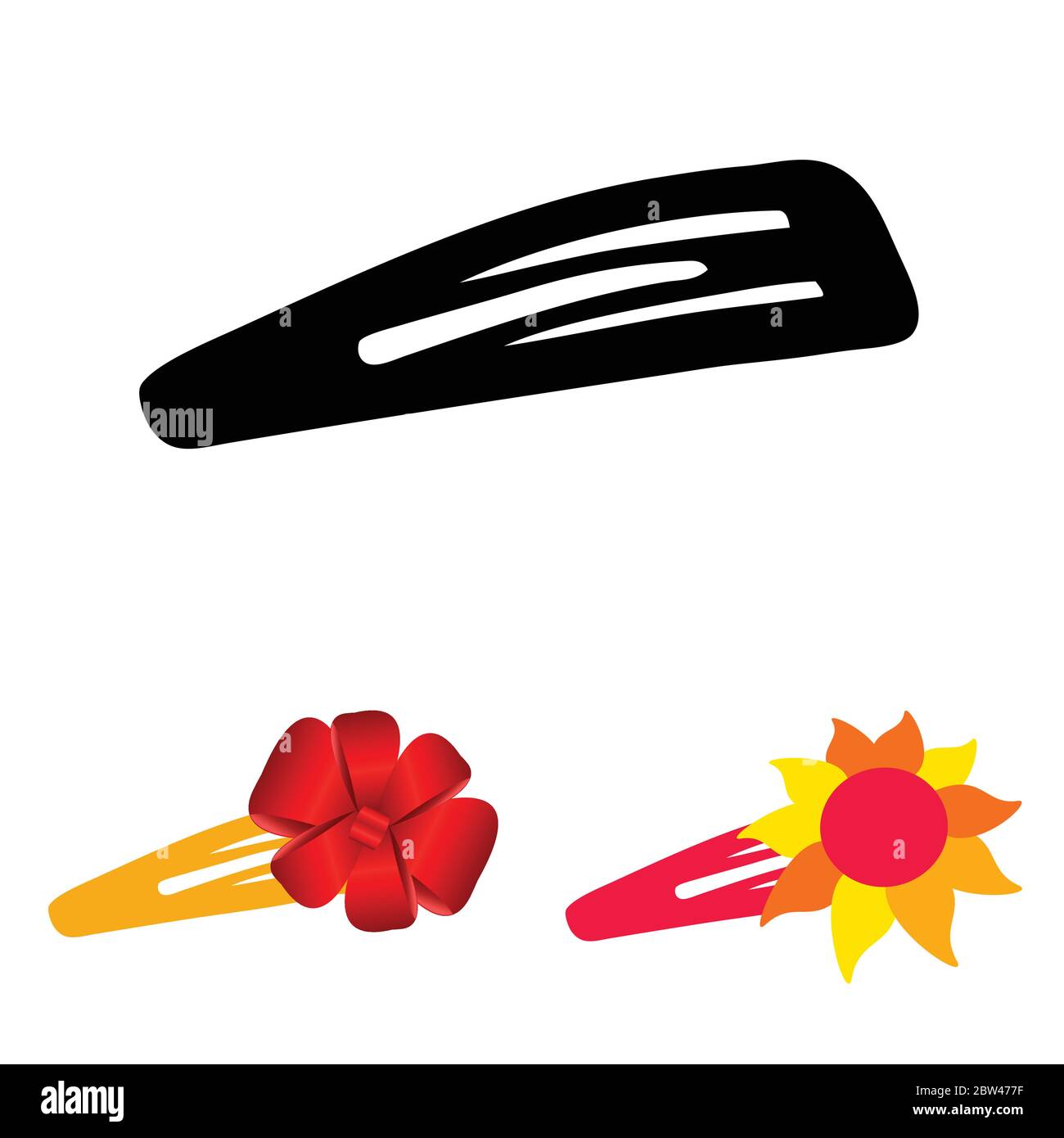 hairclip set color illustration Stock Vector Image & Art - Alamy