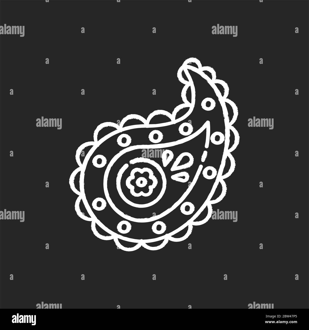 Paisley pattern on black Black and White Stock Photos & Images - Alamy