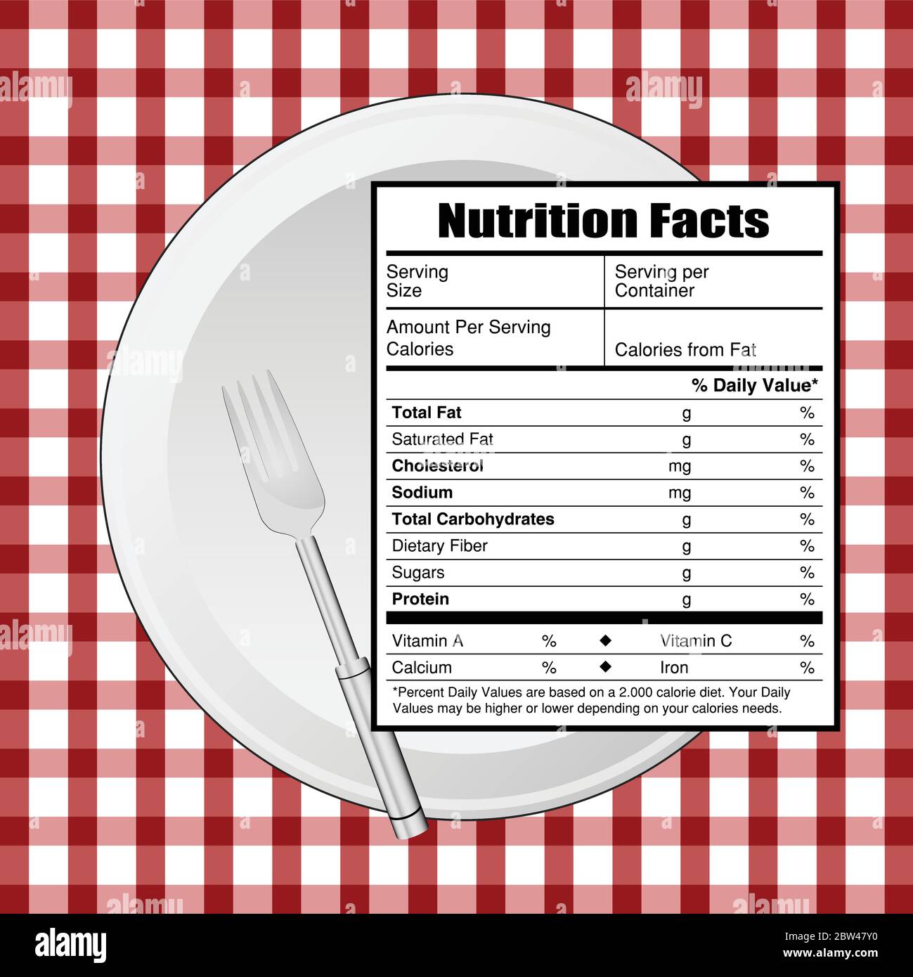 nutrition facts on table color illustration Stock Vector Image & Art ...