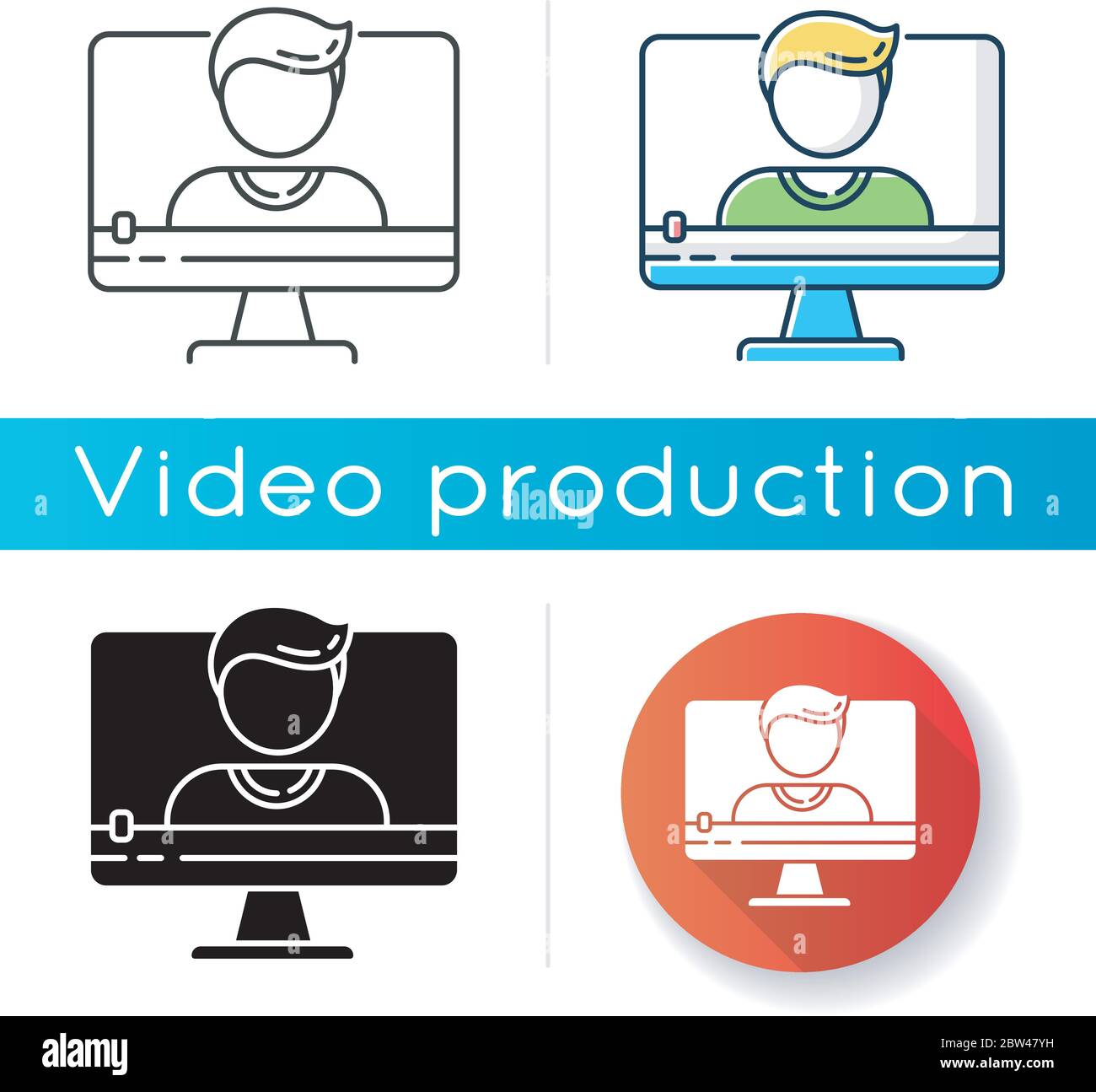 Talking head video icon Stock Vector Image & Art - Alamy