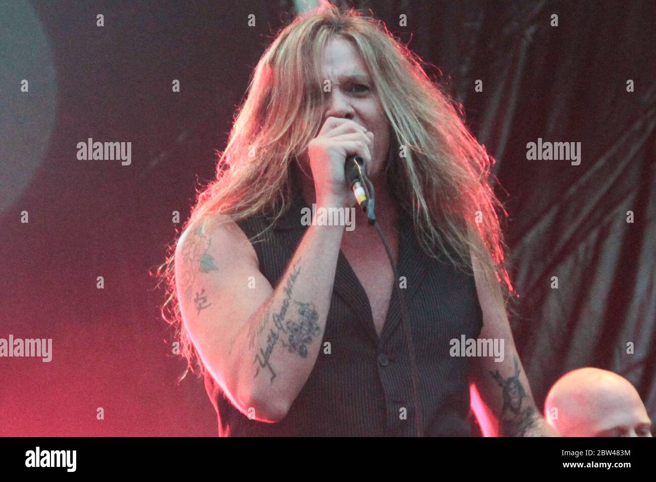 RIO DE JANEIRO, 19.09.2013: Sebastian Bach performs at the Sunset Stage ...