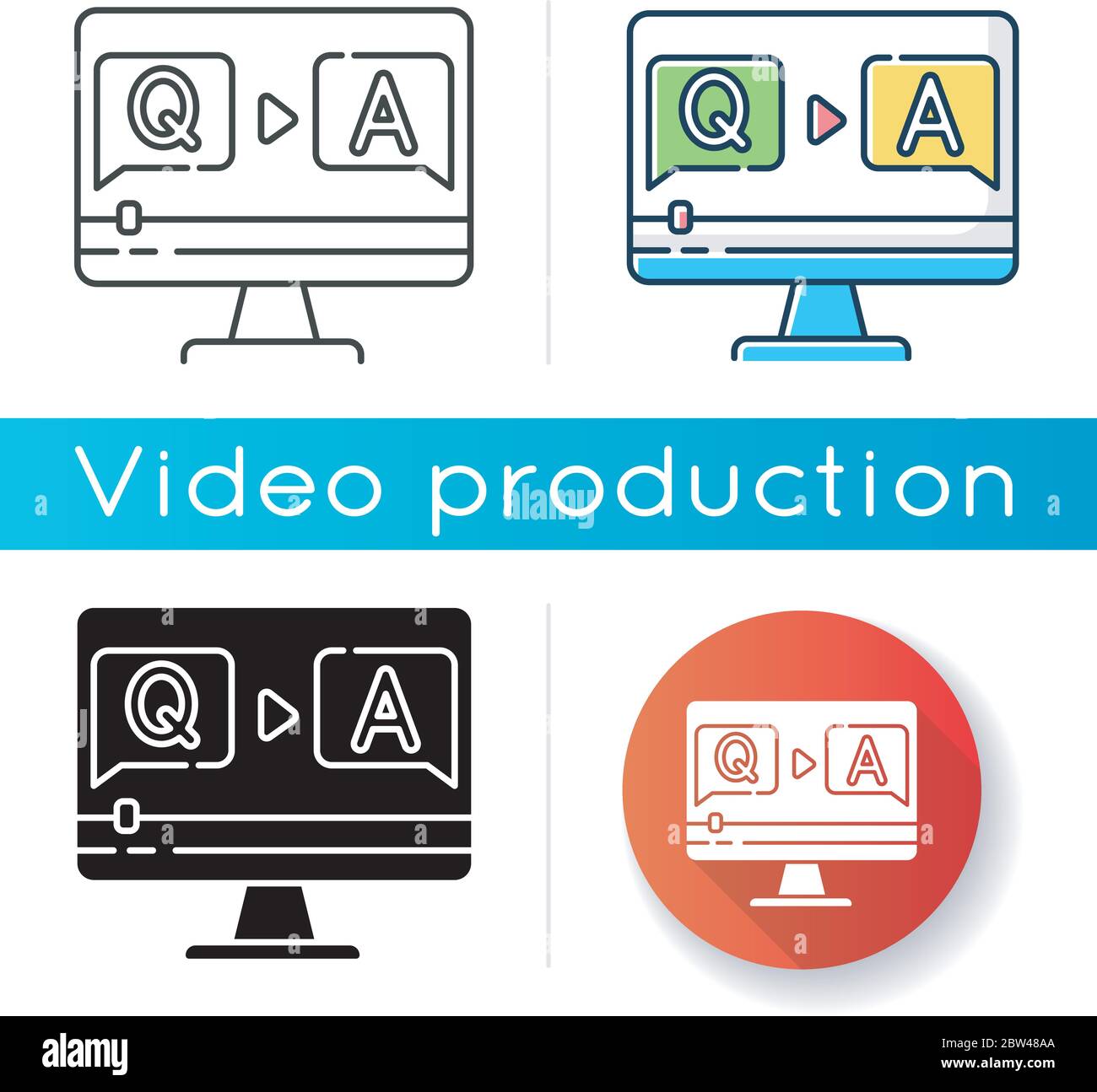 Question and answer video icon Stock Vector Image & Art - Alamy