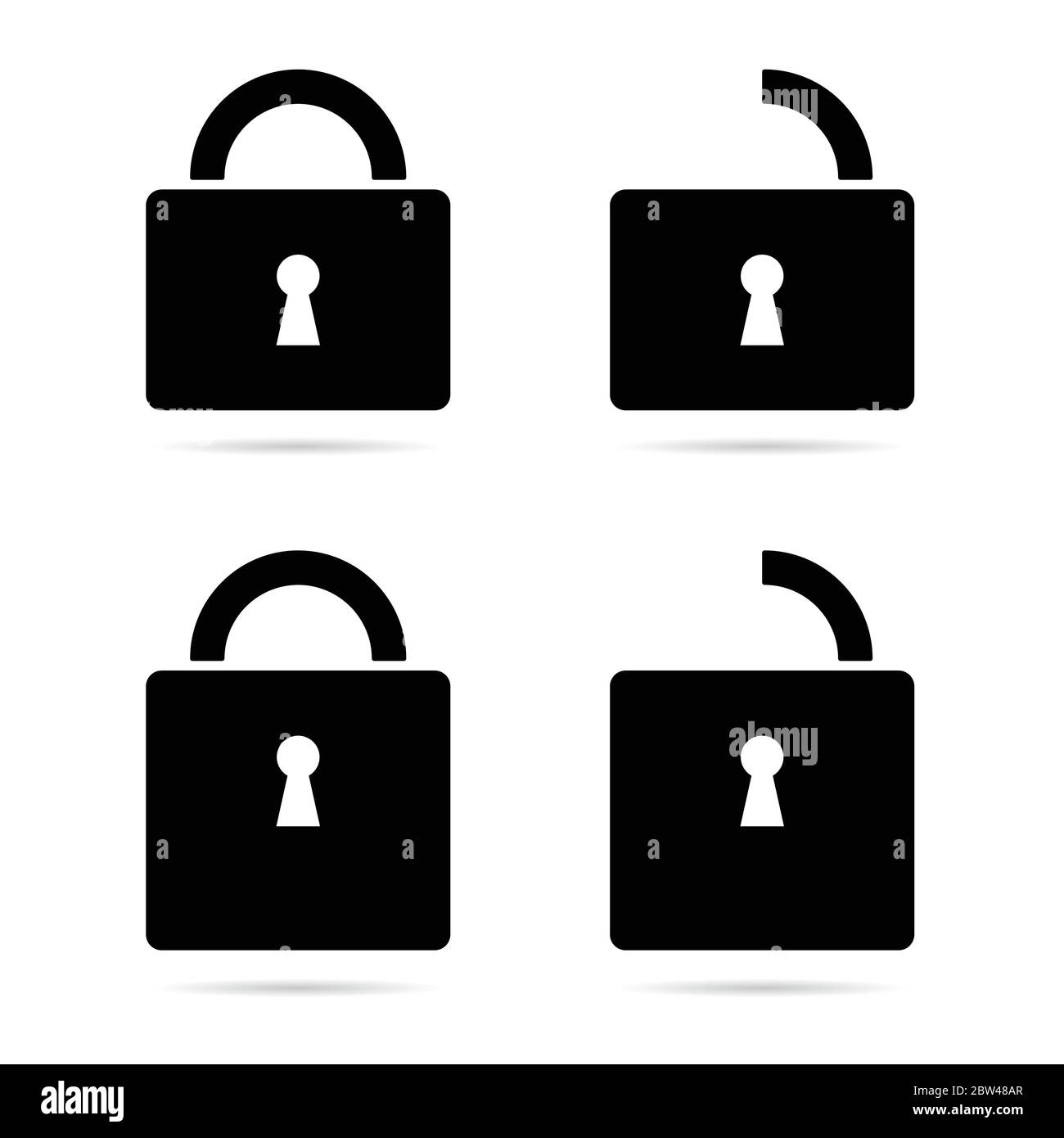 Black padlock vector Stock Vector Images - Alamy