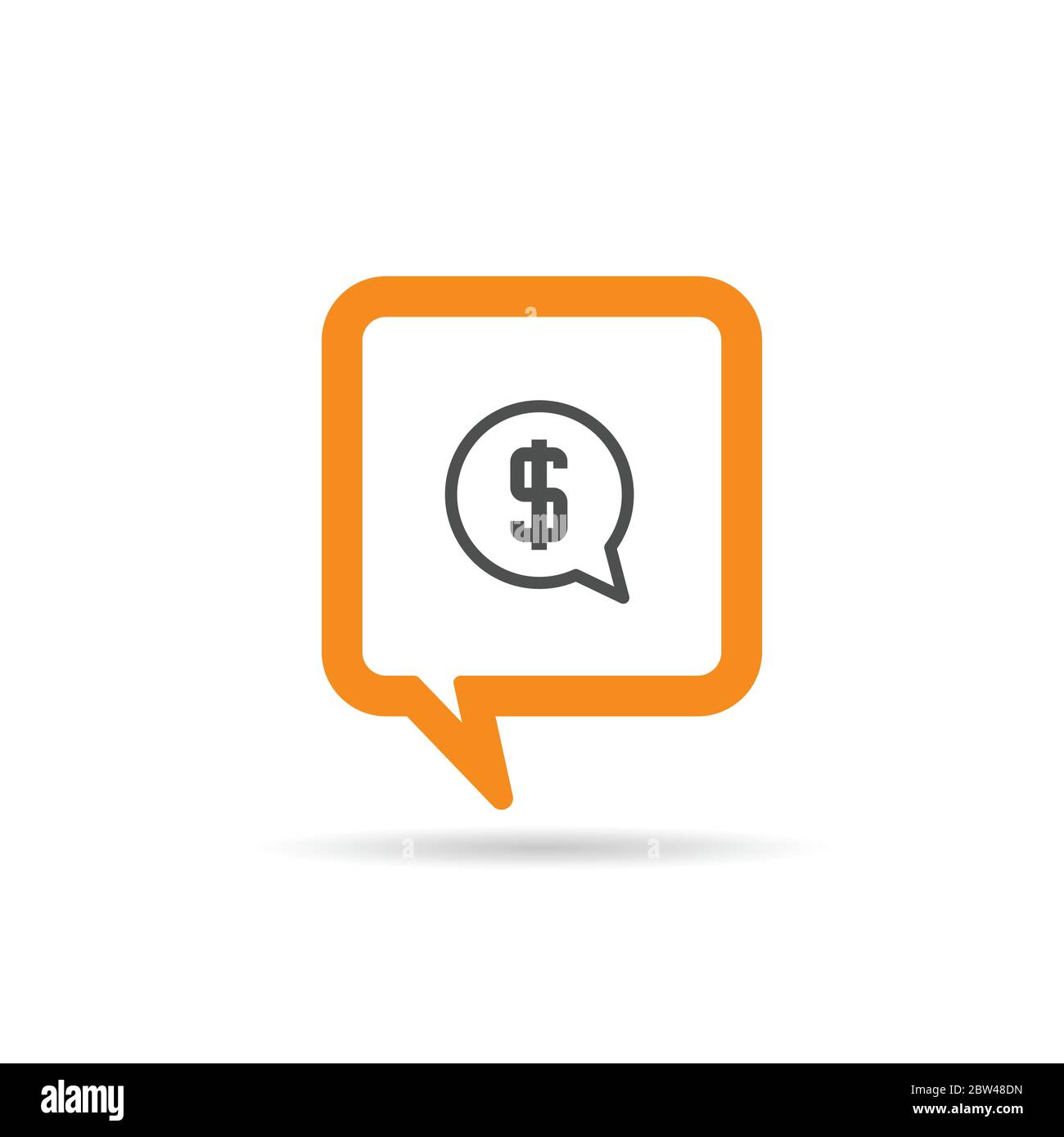 Money orange speech bubble hi-res stock photography and images - Alamy