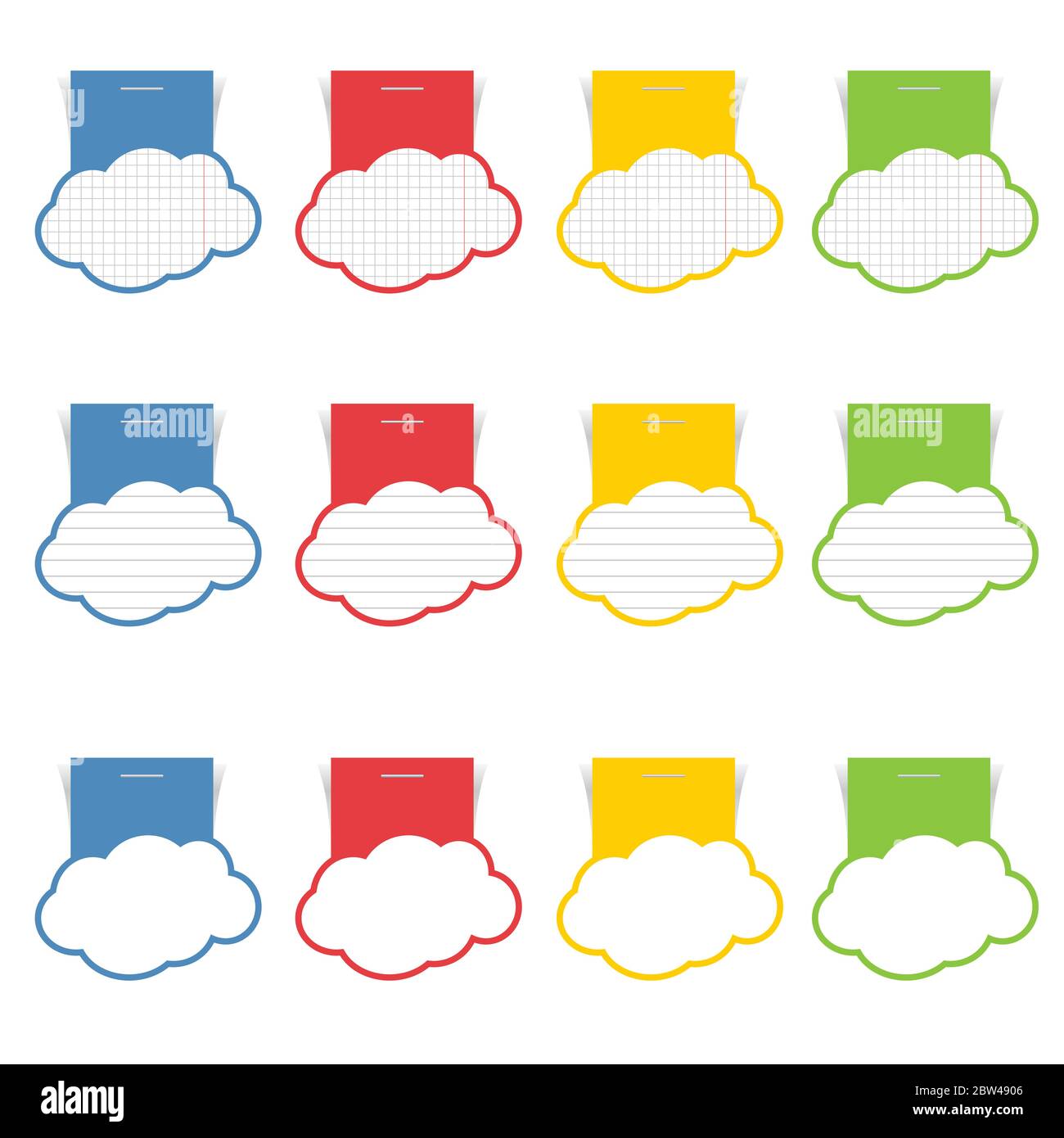 speech bubble set cloud illustration in color Stock Vector Image & Art ...