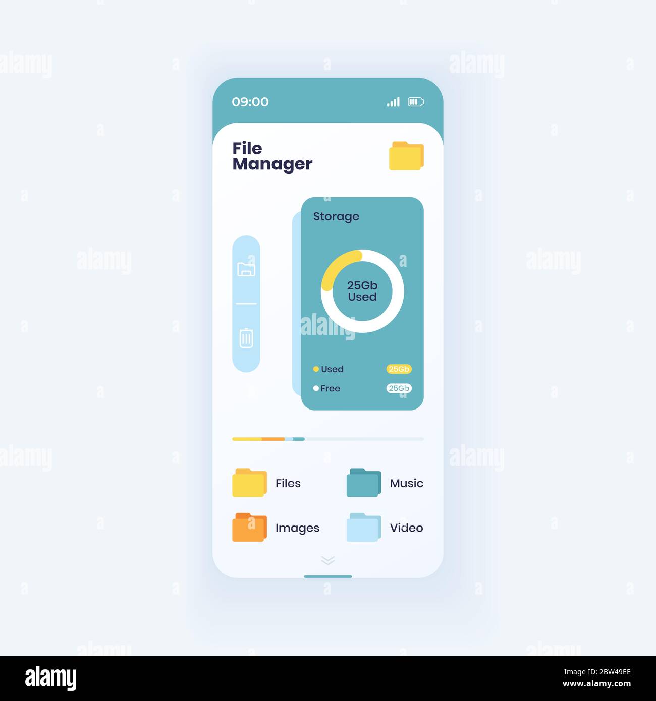 Memory storage info smartphone interface vector template Stock Vector ...